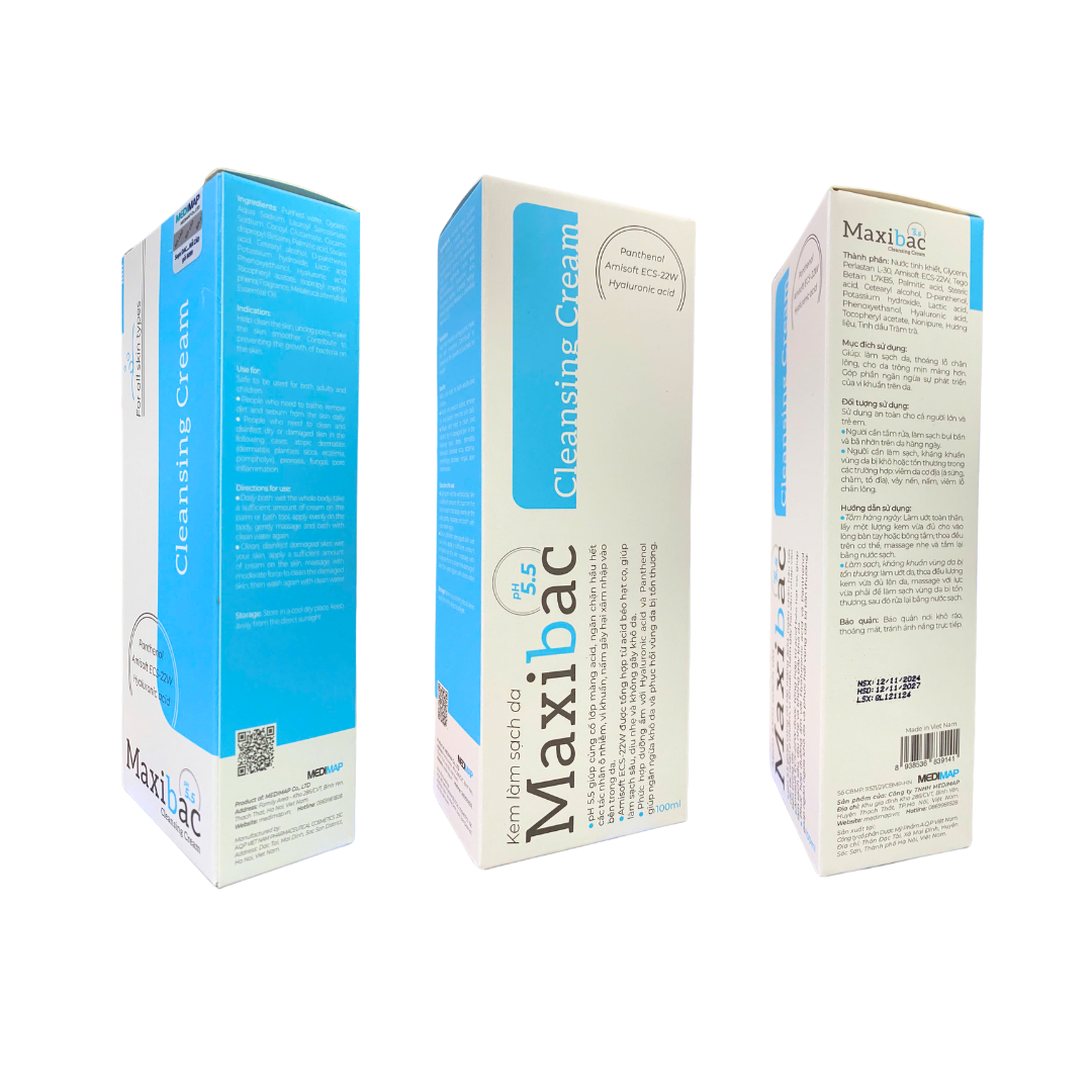 Kem làm sạch da Maxibac pH 5.5 - Chai 100ml