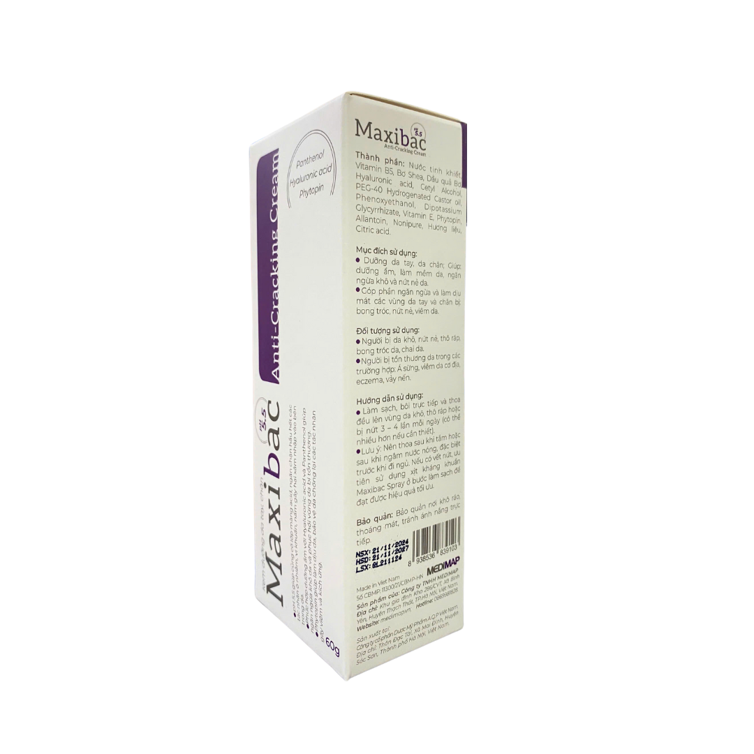Kem dưỡng da tay, chân Maxibac pH 5.5 - Tuýp 60g